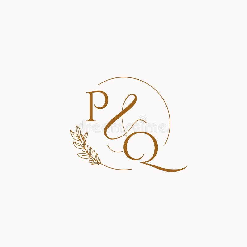 PQ Initial Wedding Monogram Logo Stock Illustration - Illustration of ...