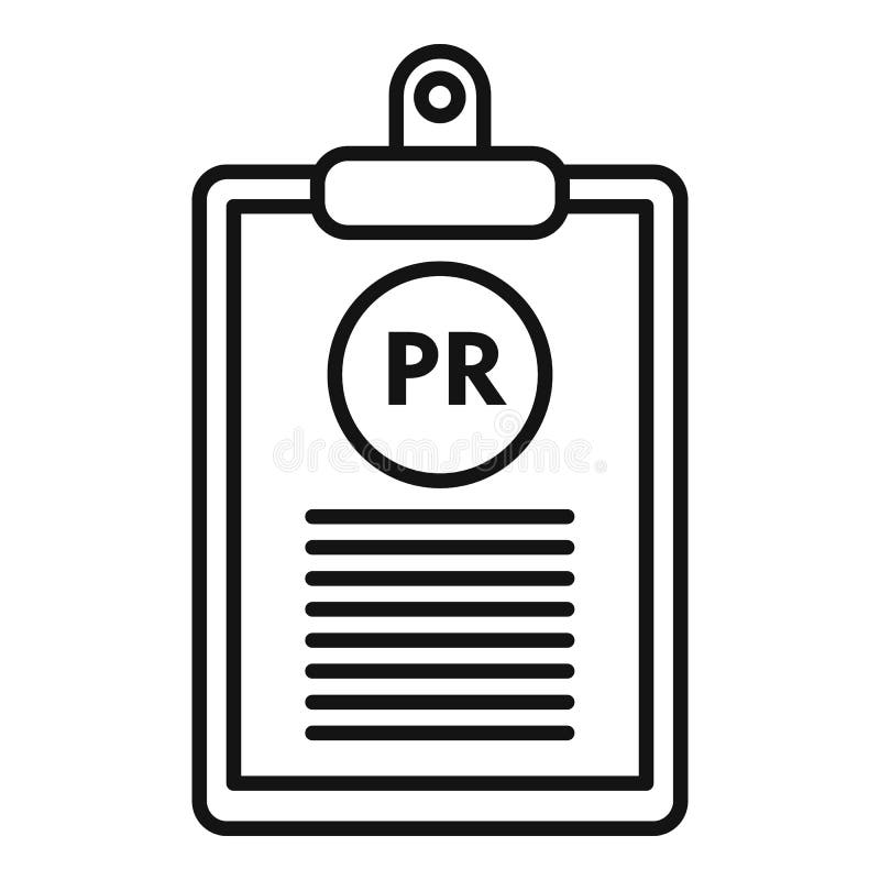 Pr Clipboard Icon, Outline Style Stock Illustration - Illustration of ...