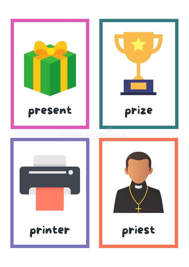 Pr Consonant Blend Flashcards 1 Stock Illustration Illustration Of
