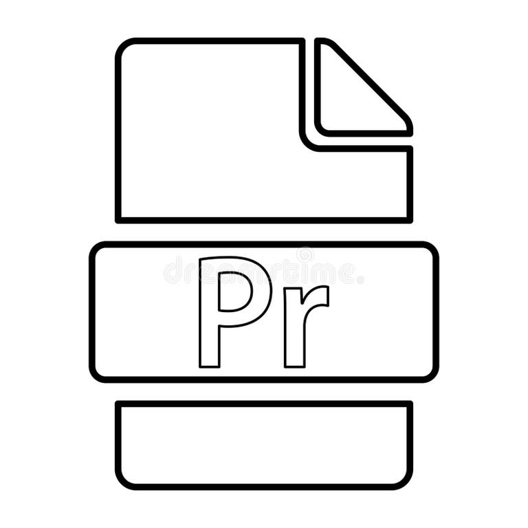 Pr File Format Icon stock vector. Illustration of graphic - 286663137