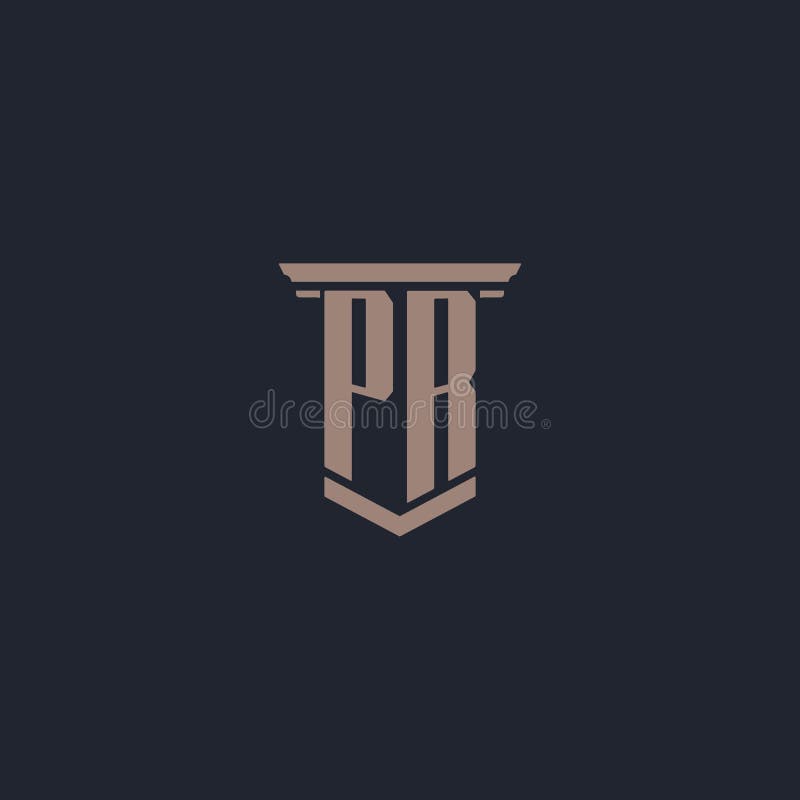 PR Initial Monogram Logo with Pillar Style Design Stock Vector ...