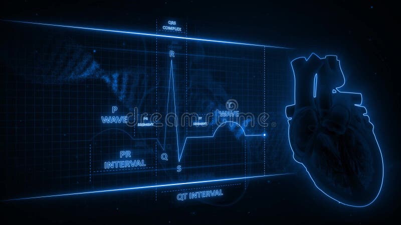 Electrocardiogram Wave or ECG or EKG Stock Video - Video of interval ...