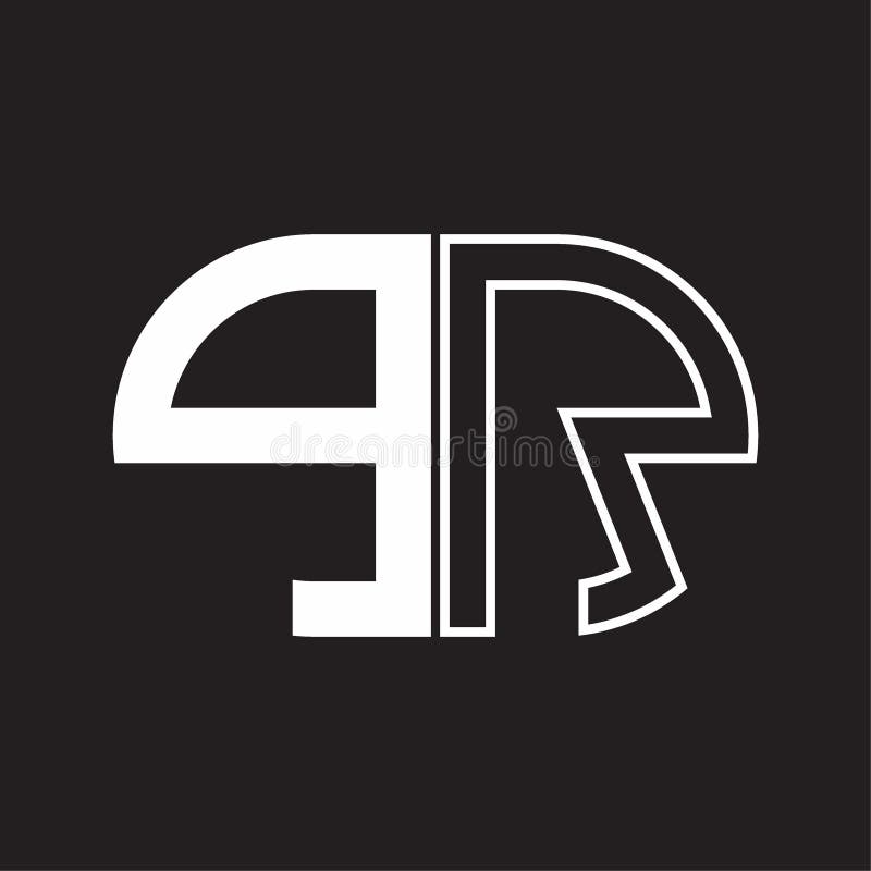 PR Letter Logo Monogram with Oval Shape Negative Space Design Template ...