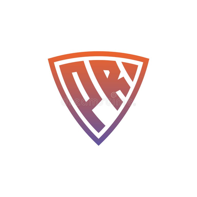 PR Logo Shield Monogram Gradient Style Design Stock Vector ...