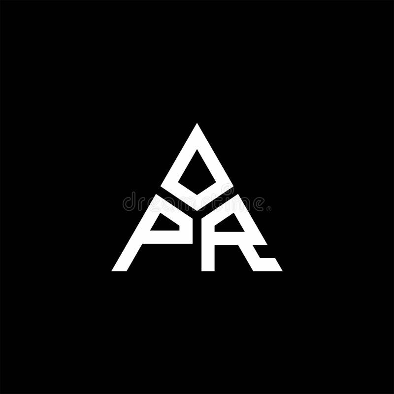 PR Monogram Logo with 3 Pieces Shape Isolated on Triangle Stock Vector ...