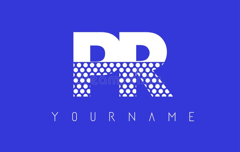 PR P R Dotted Letter Logo Design with Blue Background. Stock Vector ...