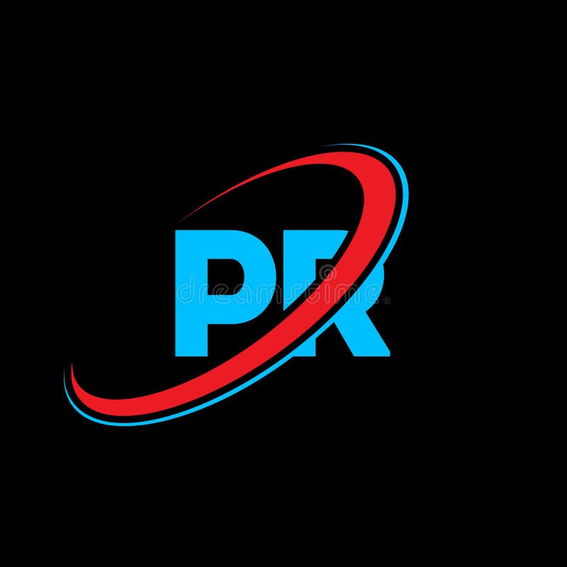 PR P R Letter Logo Design. Initial Letter PR Linked Circle Uppercase ...