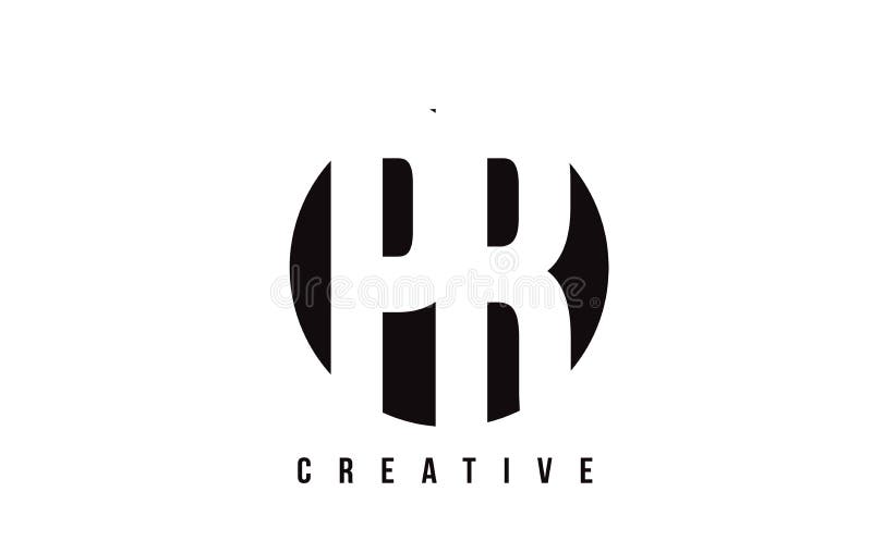 PR P R White Letter Logo Design with Circle Background. Stock Vector ...
