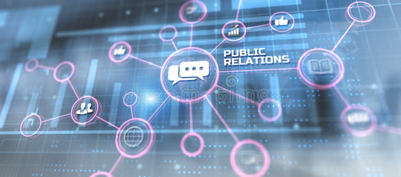 PR Public Relations Business Finance Concept on Virtual Screen Stock ...