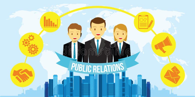 Pr public relations stock vector. Illustration of marketing - 74476150