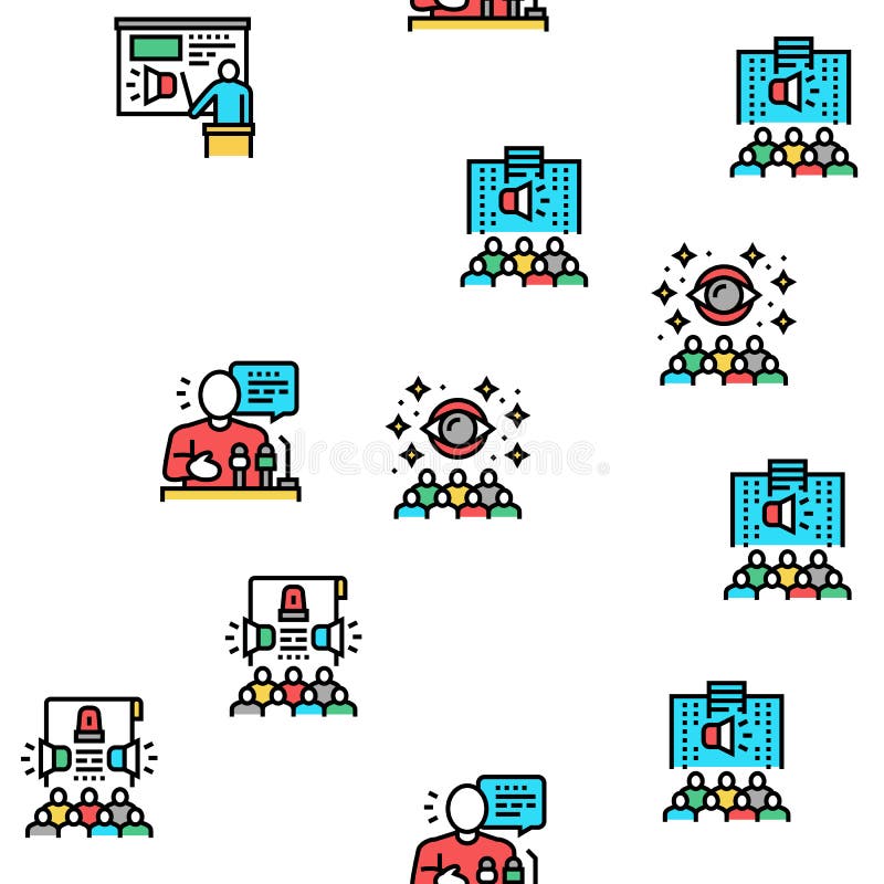 Pr Public Relations Vector Seamless Pattern Stock Vector - Illustration ...