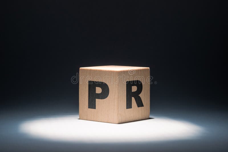 PR (Public Relations) in Spotlight Stock Image - Image of business ...