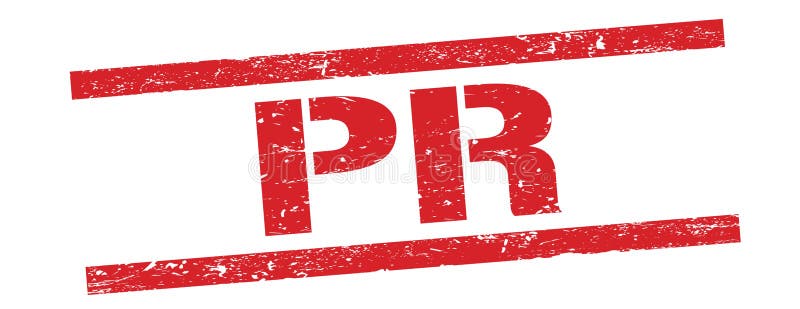 PR Text on Red Vintage Lines Stamp Stock Illustration - Illustration of ...