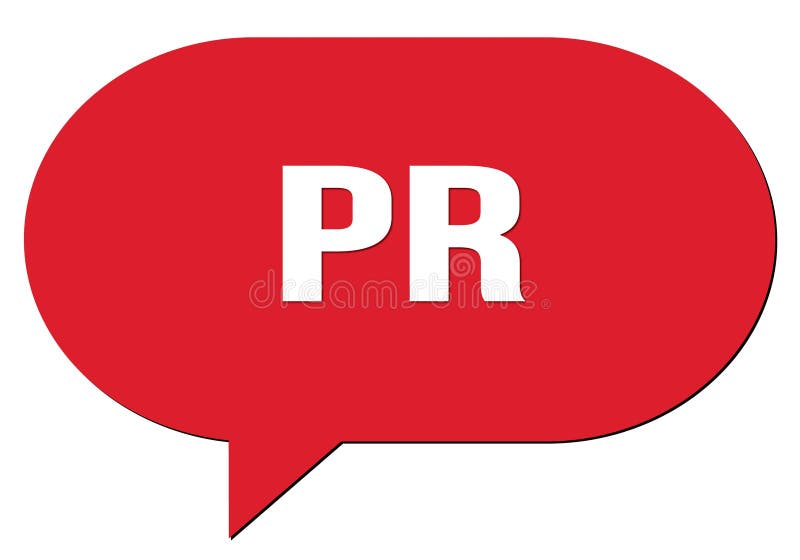 PR Text Written in a Red Speech Bubble Stock Illustration ...