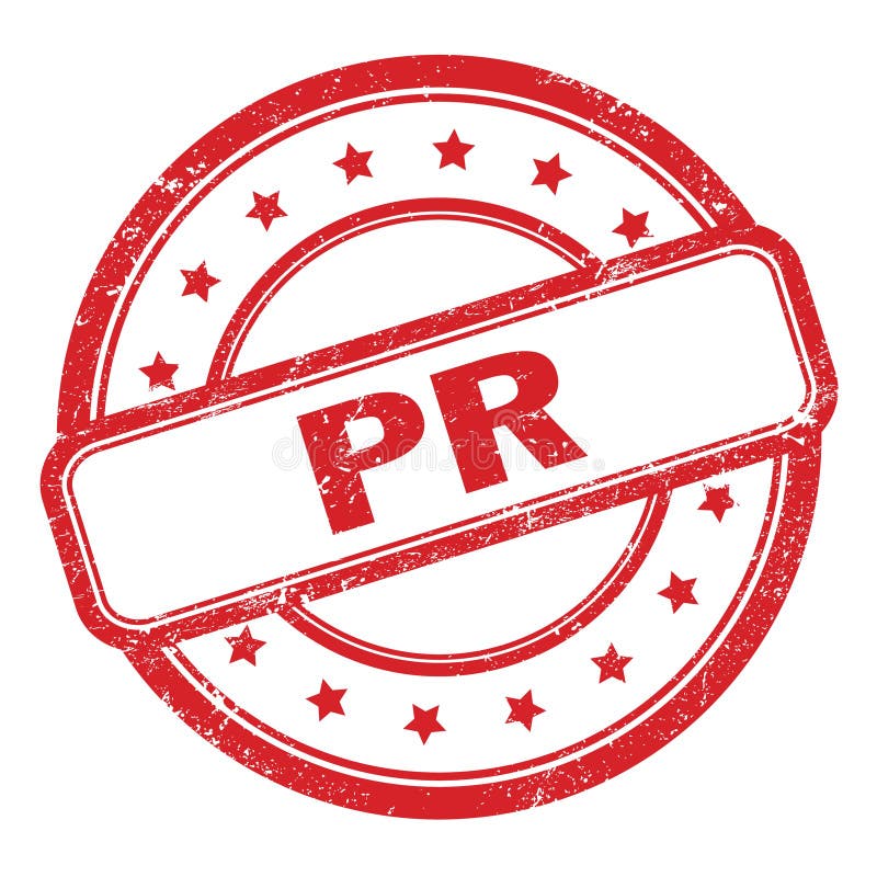 PR Written on Red Round Stamp Stock Illustration - Illustration of ...