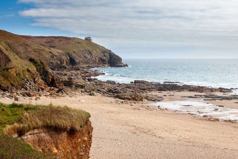 Praa Sands Beach Cornwall stock photo. Image of landscape - 245227560