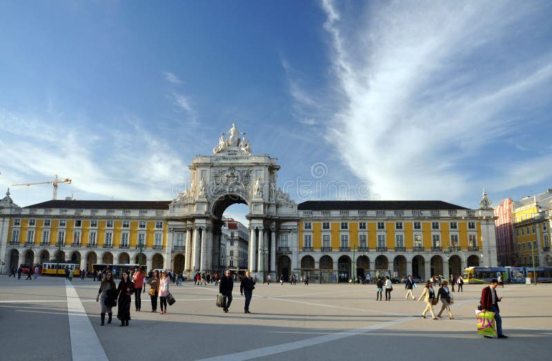 Praca do comercio lisbon editorial image. Image of central - 22569765