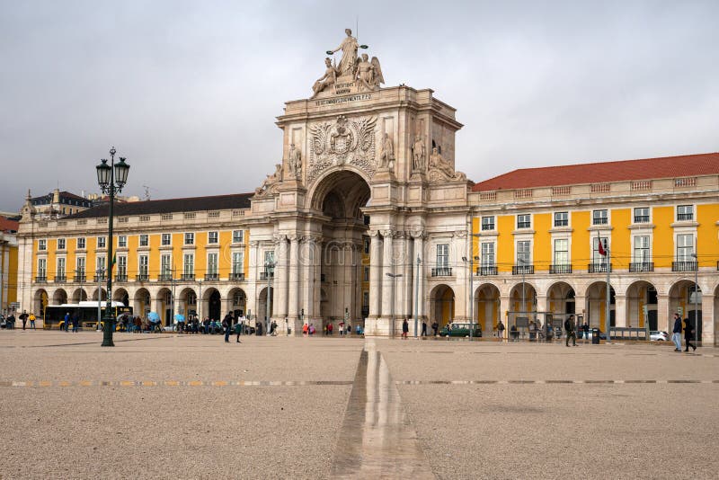 Praca Do Comercio, Lisbon, Portugal Editorial Stock Image - Image of ...