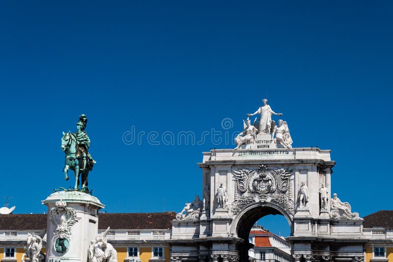 Praca Do Comercio in Lisbon, Portugal Stock Image - Image of horse ...