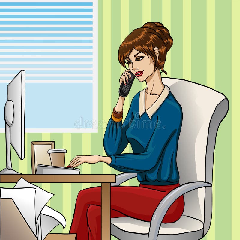 Praca w biurze ilustracja wektor. Ilustracja złożonej z praca - 28996459