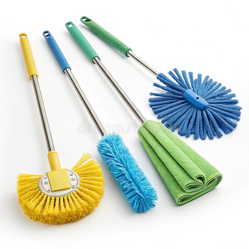 Color Coded Cleaning Brush Set Stock Illustration - Illustration of ...