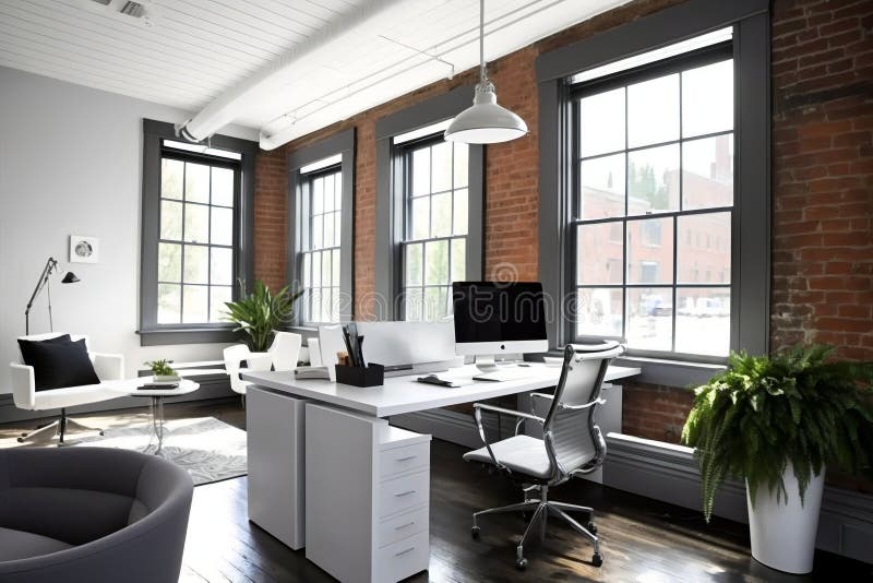 Practical Home Office: Built-in Desk, Ergonomic Chair, and Organized ...