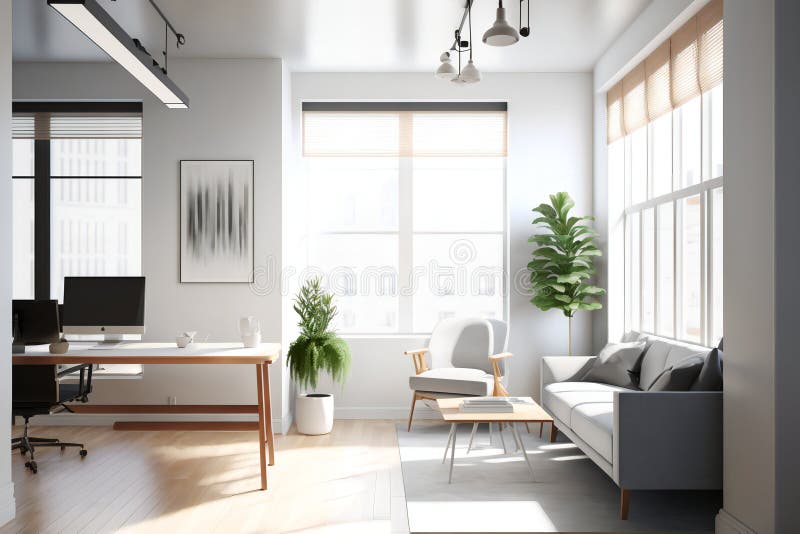 Practical Home Office: Built-in Desk, Ergonomic Chair, and Organized ...