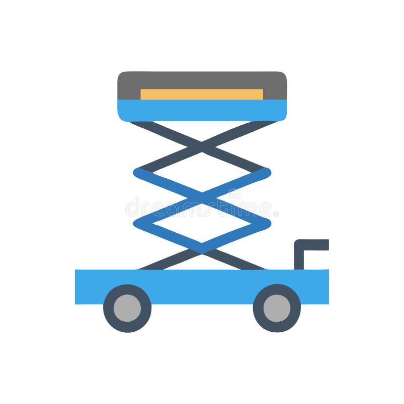 Scissor Lift Icon for Elevated Work Stock Vector - Illustration of ...
