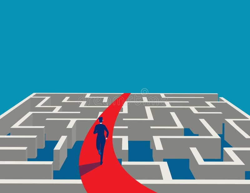 Practical Man Overcoming Challenges. Business Vector Illustration Stock ...