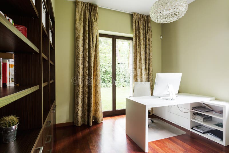 Practical Office Room with Stylish Decor Stock Image - Image of system ...