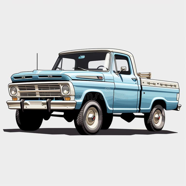 Practical Pickup Truck in Easy To Operate and Maintain Stock Illustration - Illustration of ford ...