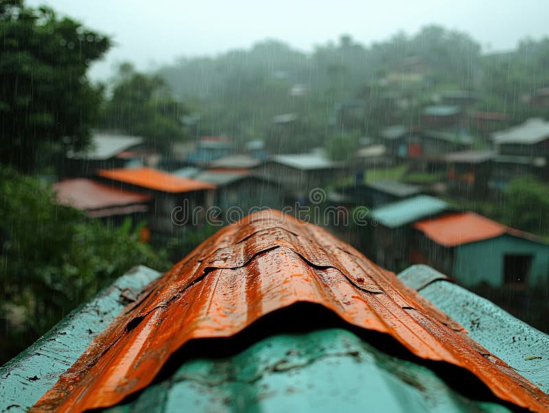 A Practical Scene Showing a Tarp Being Used on a Roof for Protection ...