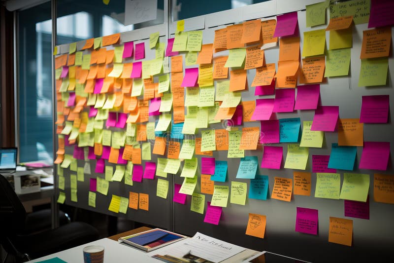 Practical Sticky Notes Board. Generate Ai Stock Illustration ...