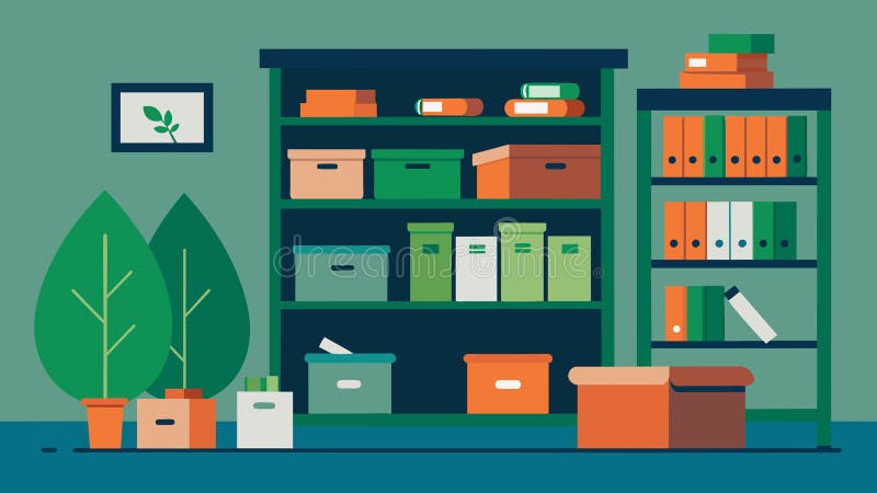 A Practical Storage Room Filled with Filing Cabinets and Shelves Made ...