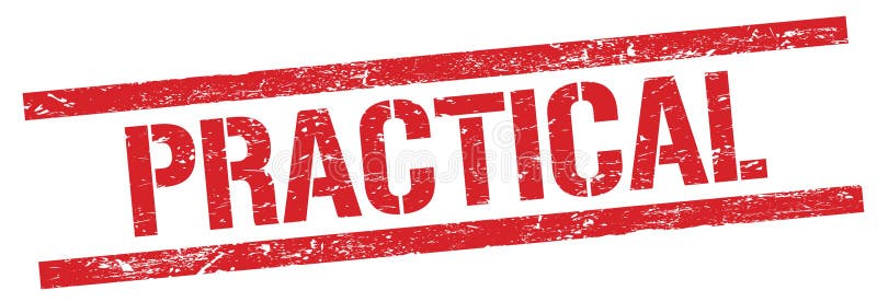 PRACTICAL Text on Red Grungy Rectangle Stamp Stock Illustration ...