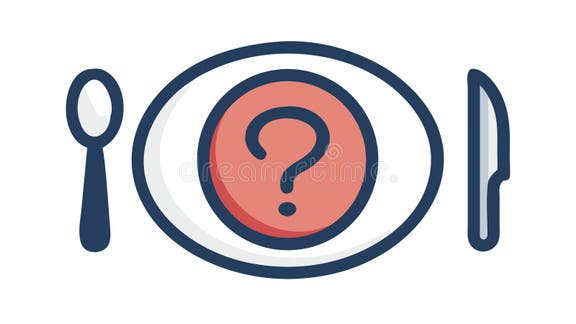 Food Question Mark Icon, Meal Inquiry and Clarification, Vector Design ...