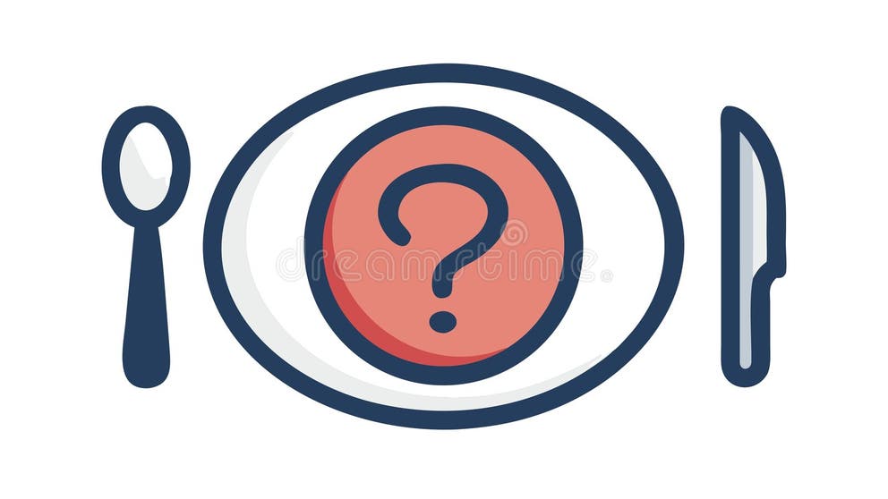 Food Question Mark Icon, Meal Inquiry and Clarification, Vector Design ...