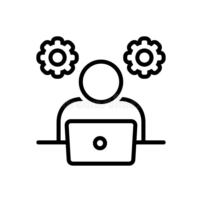 Black Line Icon for Practicality, Practical and Gumption Stock Vector ...