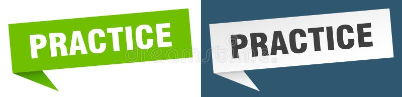 Practice Banner. Practice Speech Bubble Label Set Stock Vector ...