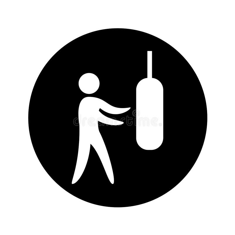 Practice Boxing Silhouette Icon Stock Vector - Illustration of defense ...