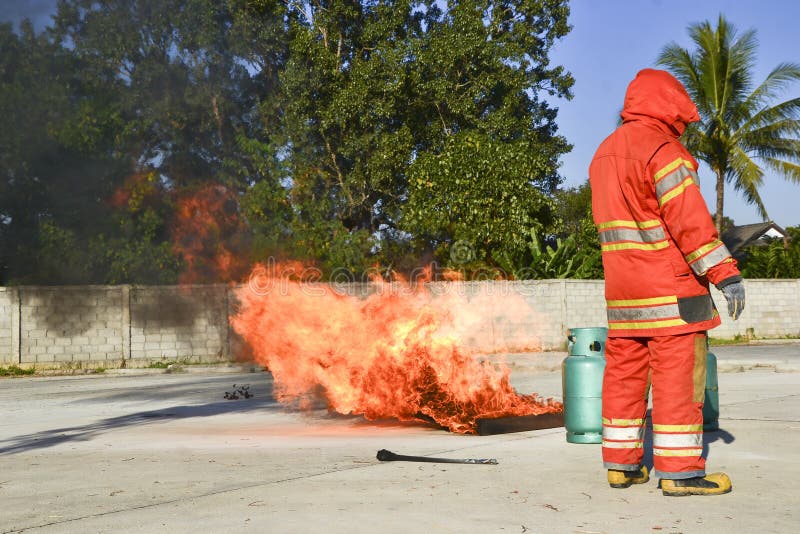 Practice fire drills stock image. Image of fireman, industry - 47575319