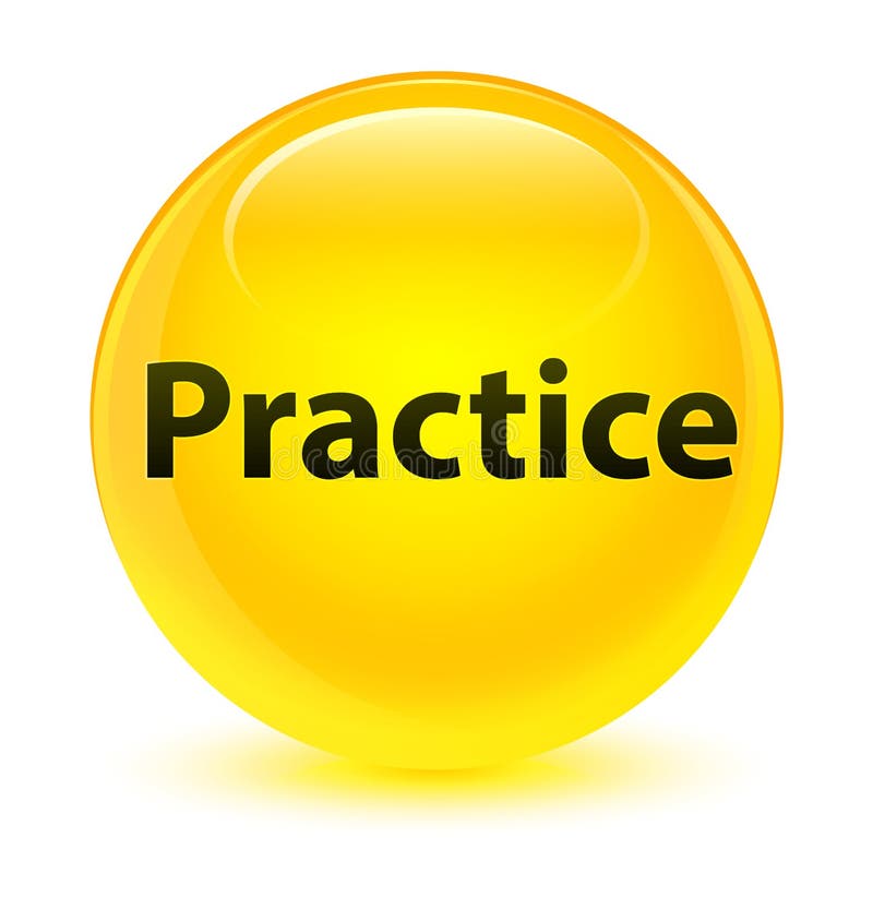 Practice Glassy Yellow Round Button Stock Illustration - Illustration ...