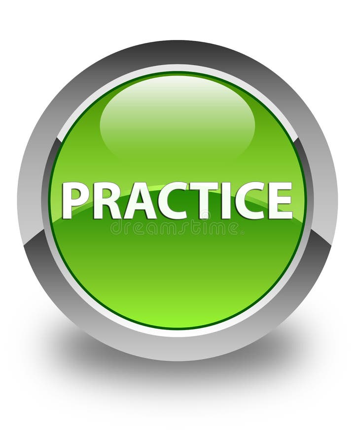 Practice Glossy Green Round Button Stock Illustration - Illustration of ...