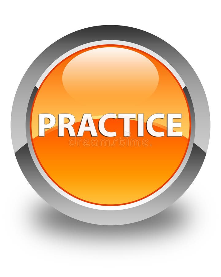 Practice Glossy Orange Round Button Stock Illustration - Illustration ...