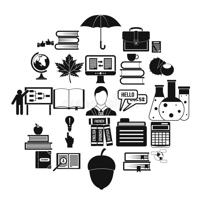 Practice Icons Set, Cartoon Style Stock Vector - Illustration of game ...