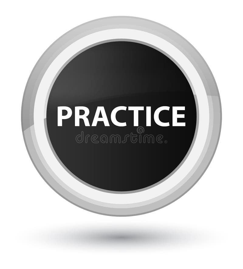 Practice Prime Black Round Button Stock Illustration - Illustration of ...