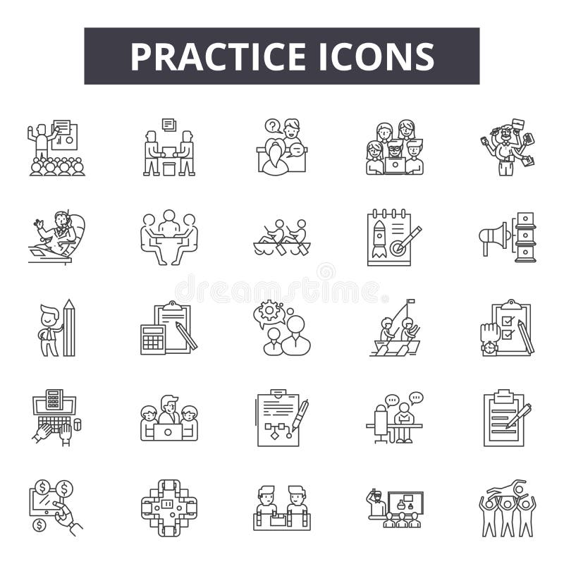 Practice Line Icons, Signs, Vector Set, Linear Concept, Outline ...
