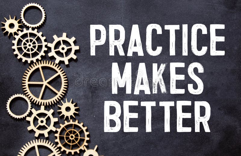 Practice Makes Better Text Written on a Notebook with Pencils Stock ...