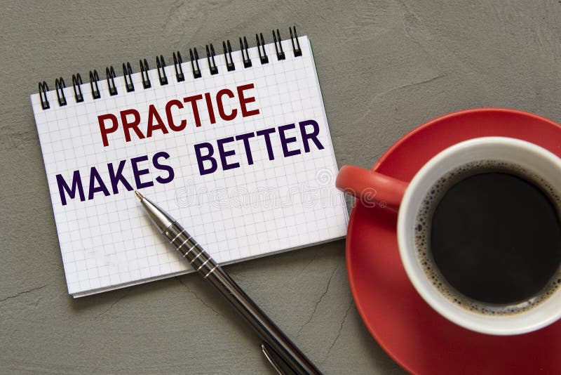 Practice Makes Perfect is Shown Using the Text Stock Photo - Image of ...