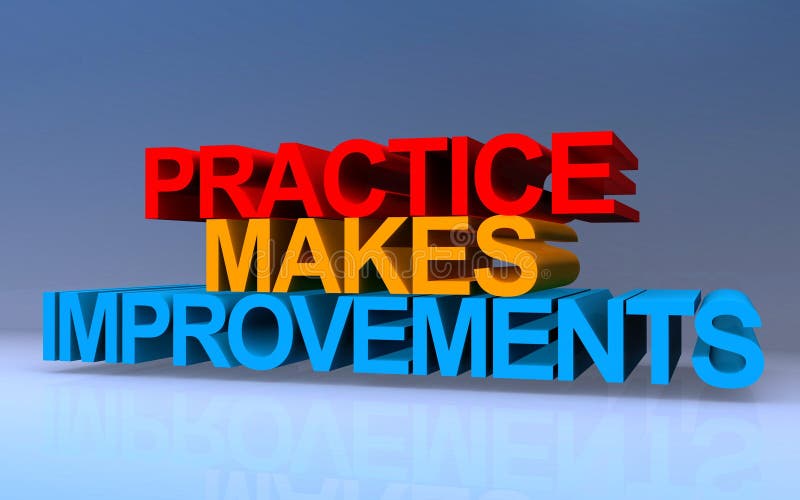 Practice Makes Improvement on Blue Stock Illustration - Illustration of ...